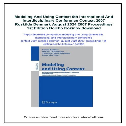 Modeling And Using Context 6th International And Interdisciplinary Conference Context 2007 ...