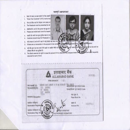 c allahabed bank pass book | PDF