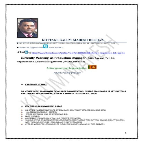 CV K.KALUM MAHESH | PDF