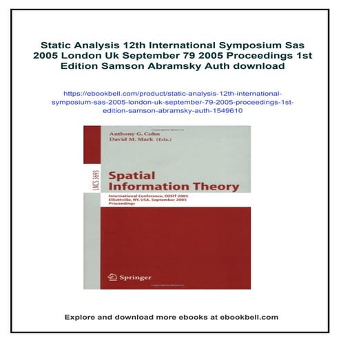Static Analysis 12th International Symposium Sas 2005 London Uk ...
