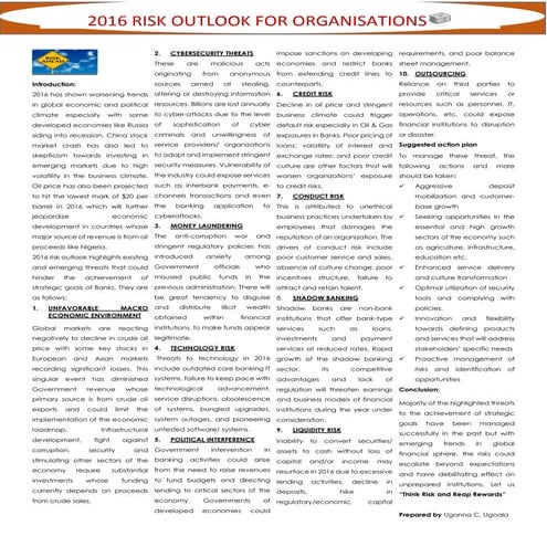 Emerging Operational Risk for Banking Sector | PPTX