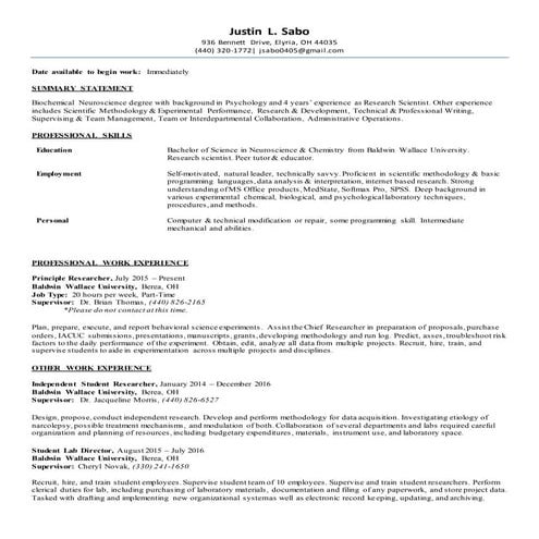 Alt. Resume (Jan 2017) | DOCX