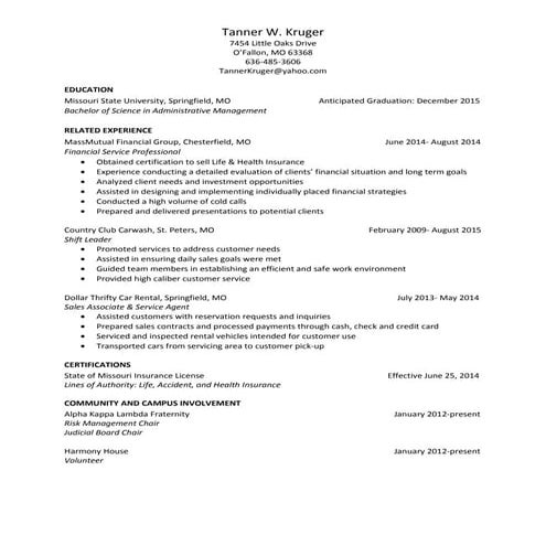 Tanner Resume | DOC