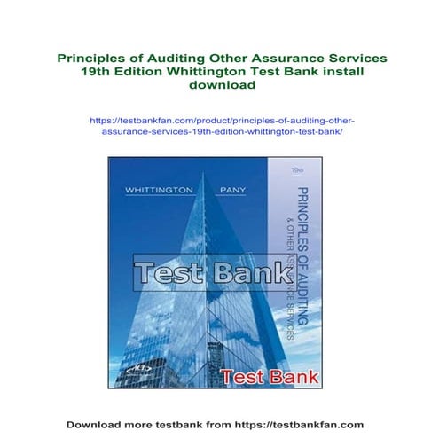 Principles of Auditing Other Assurance Services 19th Edition ...