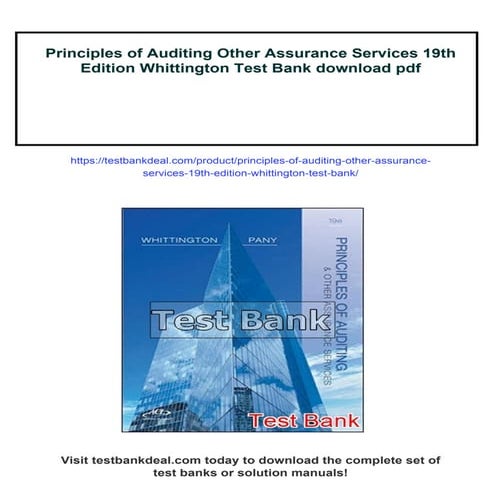 Principles of Auditing Other Assurance Services 19th Edition ...