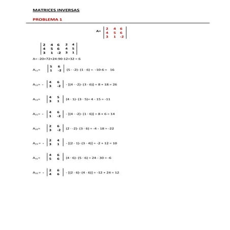 Ejemplos matriz inversa | PDF