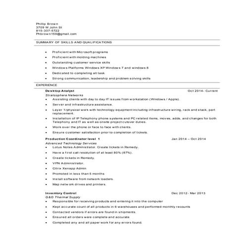 Jon thomaschaske Resume for cpin 279 | DOCX