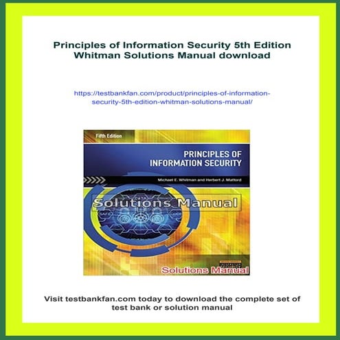 Principles of Information Security 5th Edition Whitman Solutions Manual ...
