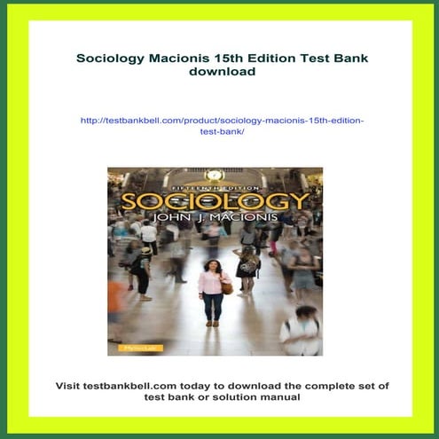 Sociology Macionis 15th Edition Test Bank | PDF