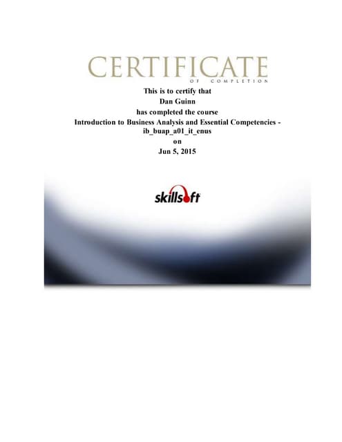 Certificate of Completion - Skillsoft - Adminstration Professional | PDF