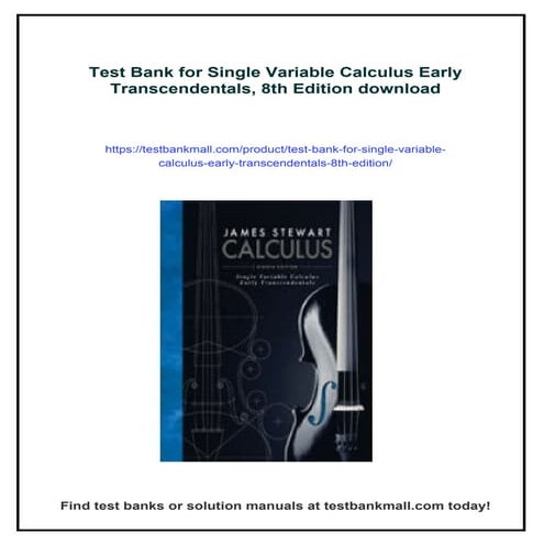 Test Bank for Single Variable Calculus Early Transcendentals, 8th ...