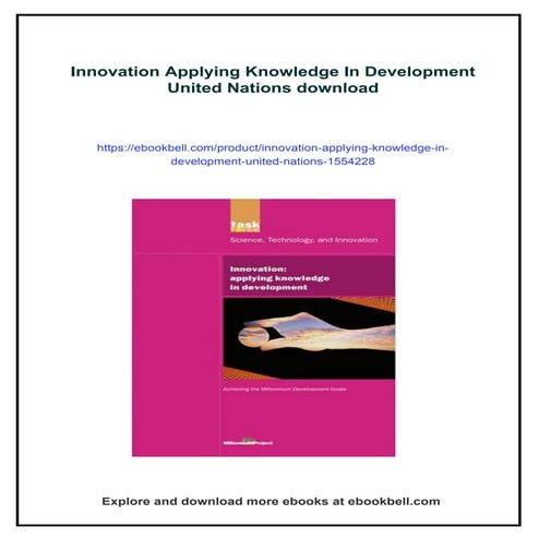 Innovation Applying Knowledge In Development United Nations | PDF