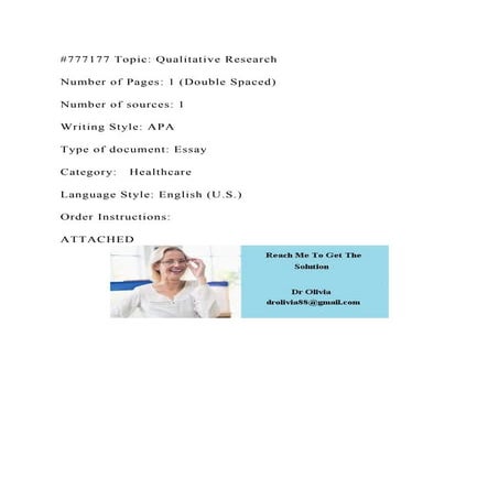 #777177 Topic Qualitative ResearchNumber of Pages 1 (Double Sp | DOCX