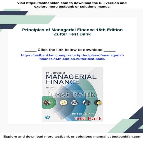 Principles of Managerial Finance 15th Edition Zutter Test Bank | PDF