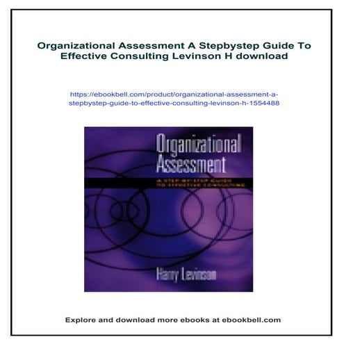 Organizational Assessment A Stepbystep Guide To Effective Consulting Levinson H | PDF