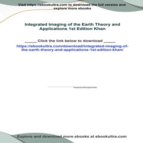 Integrated Imaging of the Earth Theory and Applications 1st Edition ...