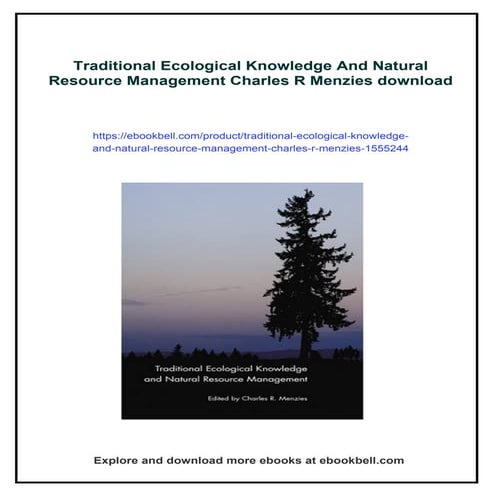 Traditional Ecological Knowledge And Natural Resource Management ...
