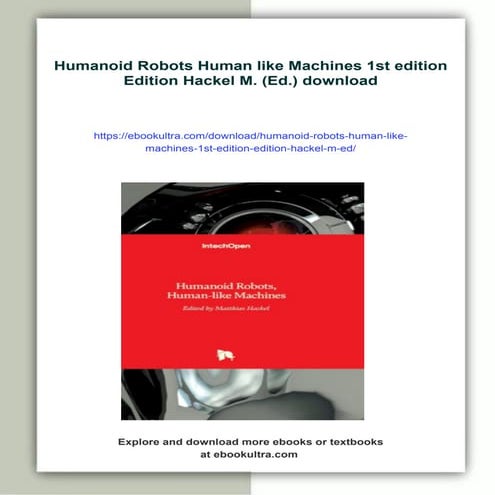 Humanoid Robots Human like Machines 1st edition Edition Hackel M. (Ed.) | PDF