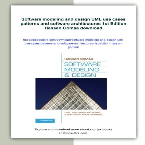 Software Modeling And Design Uml Use Cases Patterns And Software Architectures 1st Edition 2284