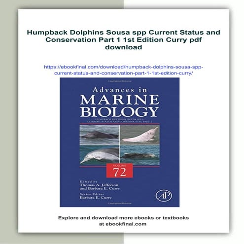 Humpback Dolphins Sousa spp Current Status and Conservation Part 1 1st ...