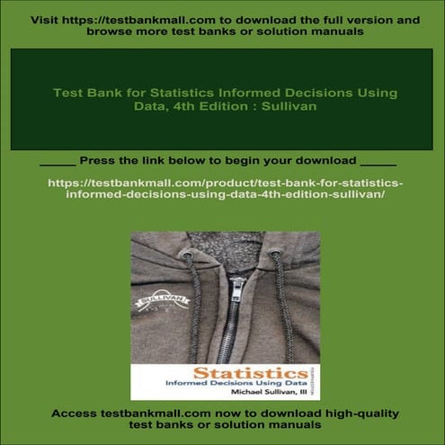 Test Bank for Statistics Informed Decisions Using Data, 4th Edition ...