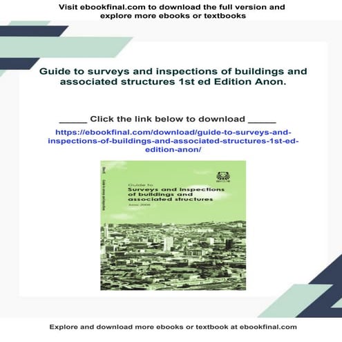 Guide to surveys and inspections of buildings and associated structures ...