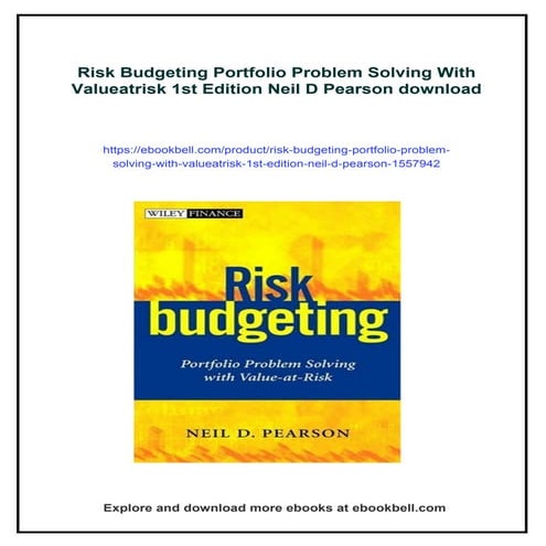 Risk Budgeting Portfolio Problem Solving With Valueatrisk 1st Edition ...