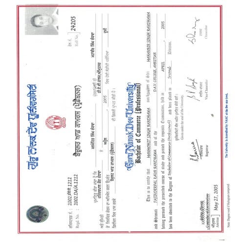 Bachelor of Commerce degree | PDF