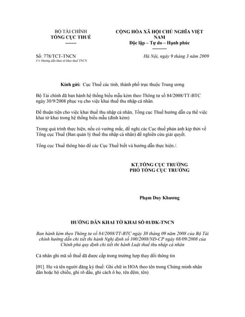 Mau so 09 kk tncn_to khai quyet toan thue tncn | PDF