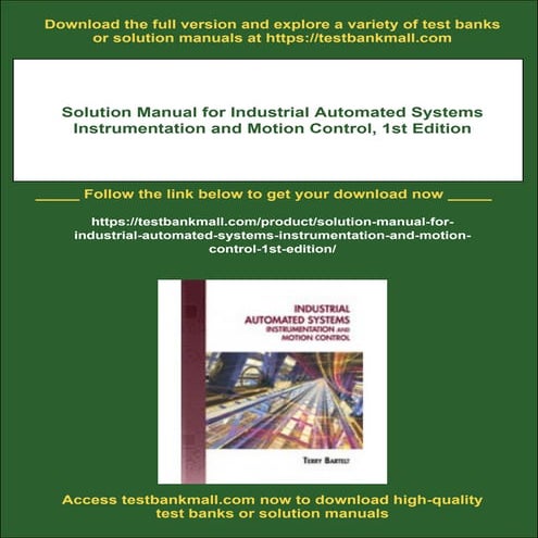Solution Manual for Industrial Automated Systems Instrumentation and ...