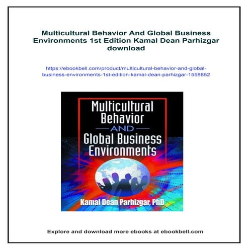 Multicultural Behavior And Global Business Environments 1st Edition ...