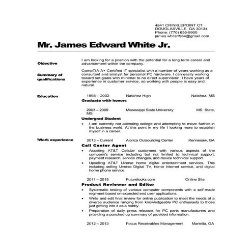 James White Resume 2 | DOC