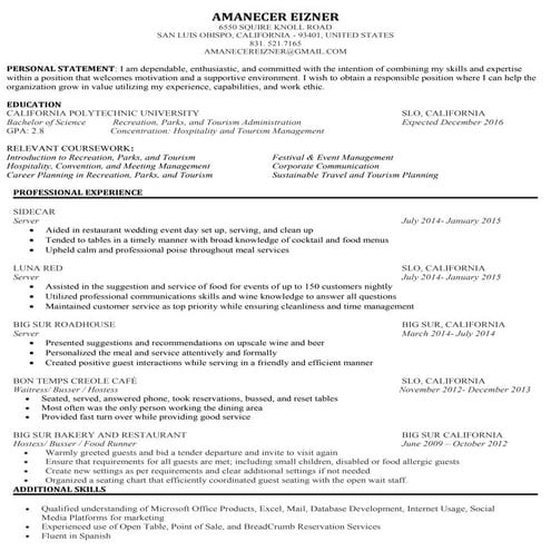 Naomi Resume 2015 | PDF