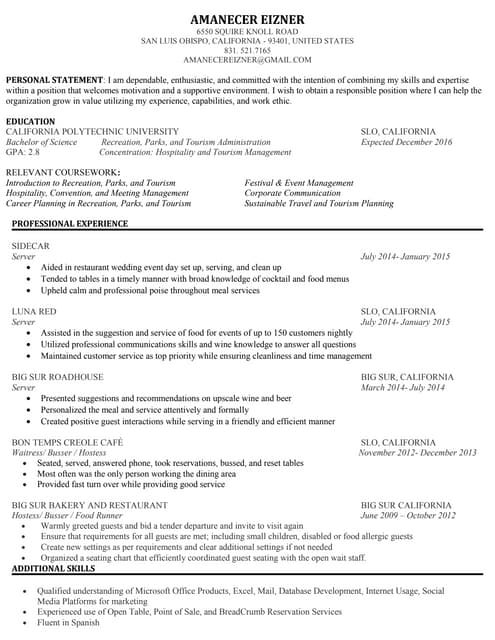 Events Coordinator-Recreation Assistant Resume | PDF