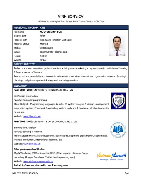 Le Hong Hoa - CV | DOC