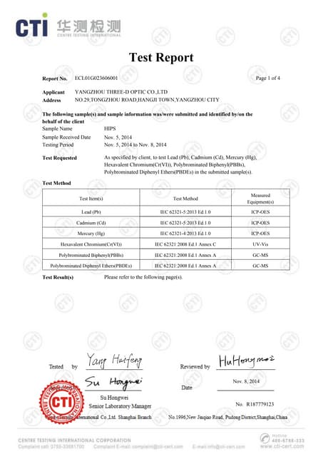 RoHs report of RF labels from jizosecurity | PDF
