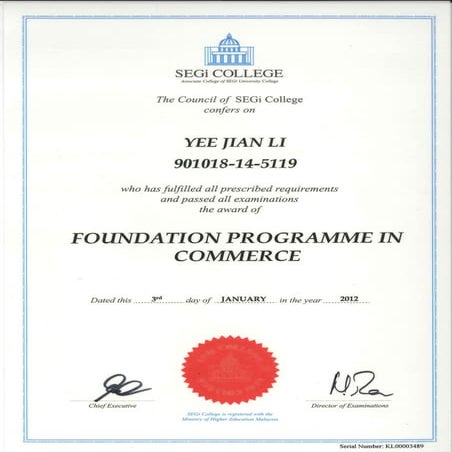 Foundation cert | PDF
