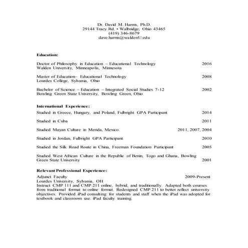 Harms CV Aug 2016 | DOCX