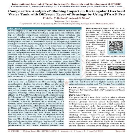 Comparative Analysis of Sloshing Impact on Rectangular Overhead Water ...