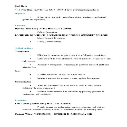 Kyah Harris Final | PDF