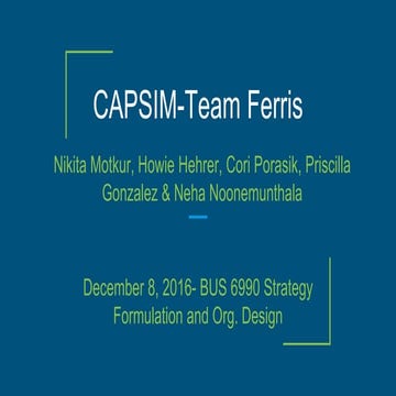 CAPSIM PRESENTATION-TEAM FERRIS | PPTX