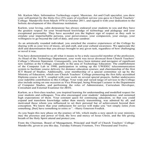 Citation at retirement | DOC