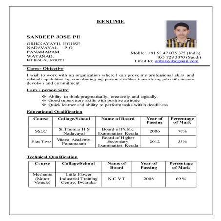Sandeep Joseph Resume Docx