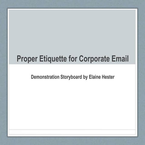 eLearning Storyboard Sample, Email Etiquette | PPT