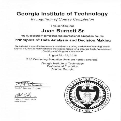 Georgia Tech Blackbelt Certificate | PDF