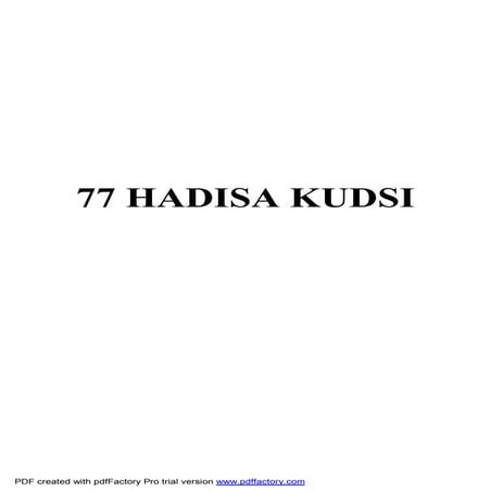77 hadisa kudsi | PDF
