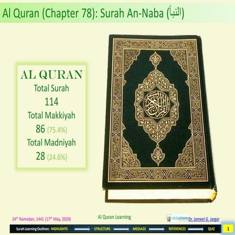 Al Quran (Chapter 78): Surah An Naba [The Tidings, The Great News] | PDF