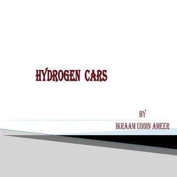 Hyderogen Car and its properties and uses | PPT