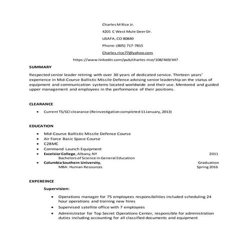 Class Resume | DOCX