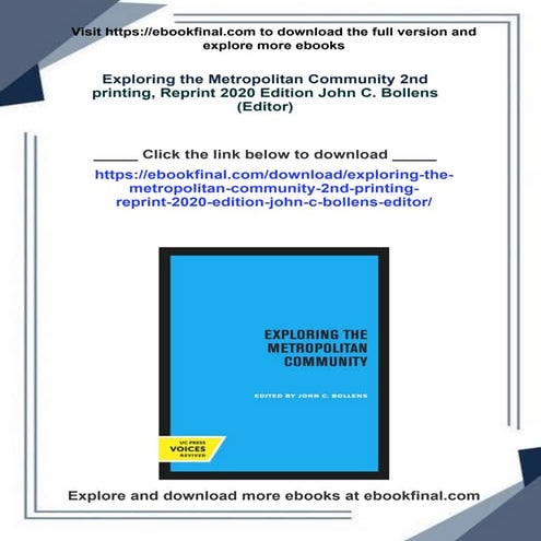 [Ebooks PDF] download Exploring the Metropolitan Community 2nd printing, Reprint 2020 Edition ...